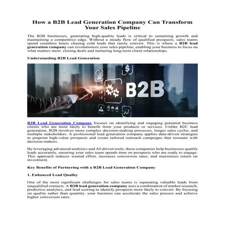 B2B Lead Generation Company in Massachusetts | PPTX