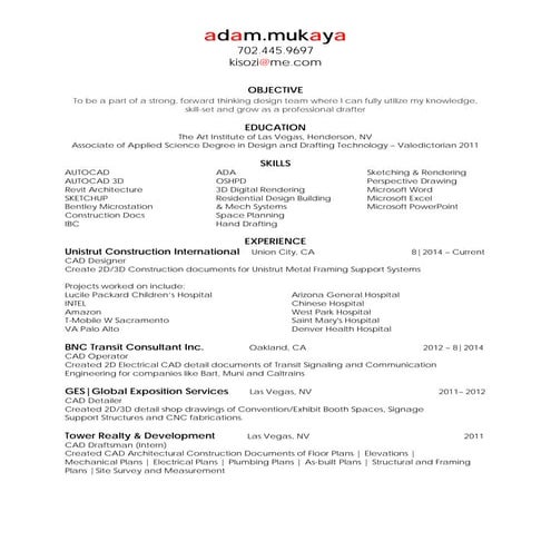 Adam Mukaya Resume | PDF