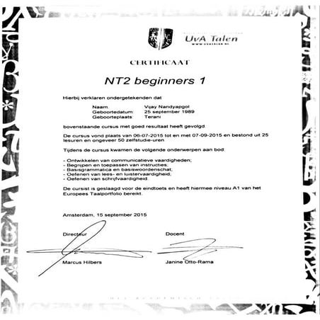 Dutch certificate | PDF