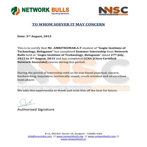 Internship_Project_Letter | PDF