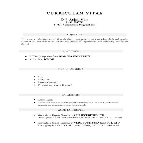 Anjani Resume | DOC