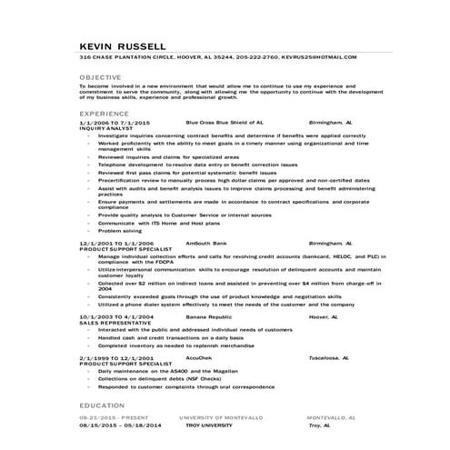 Kevin Rucker's Resume 2015 | PDF