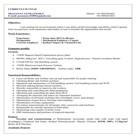 Prasanna resume | DOC