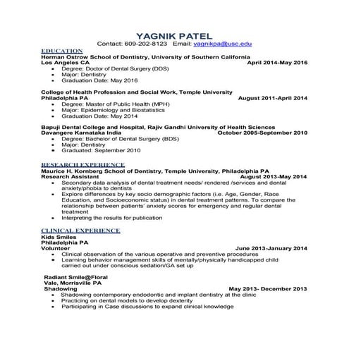 YAGNIK PATEL CV | PDF