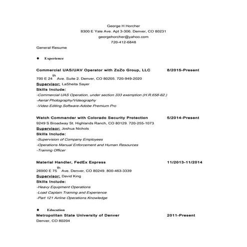 General Resume | PDF