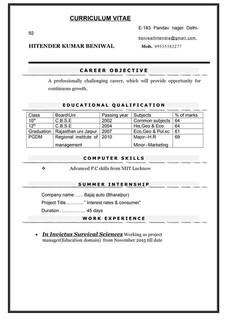 Anitha General Resume | PDF