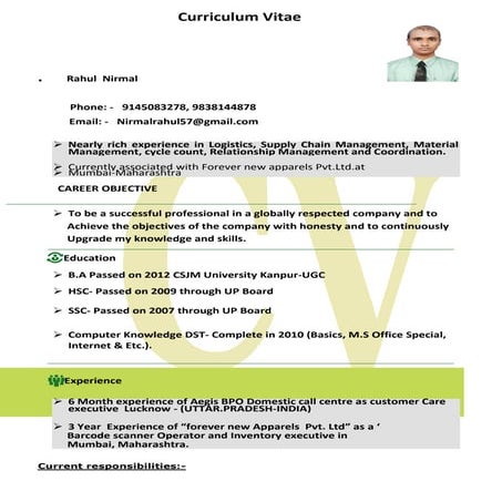 Rahul Nirmal CV | PDF