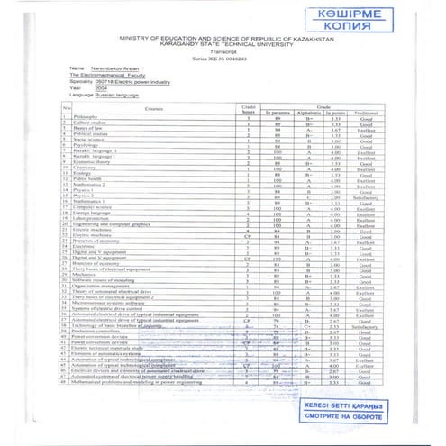 Notarized copy of Transcript | PDF