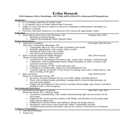Erika Rausch_Resume | PDF