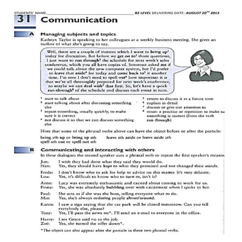 B2 level homework 3 p 2013 PH u 31 communication | PDF