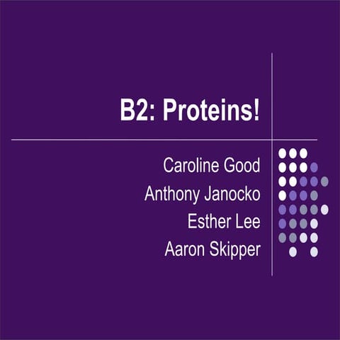 Proteins - Edexcel A-Level Biology B Topic 1.2 | PPTX