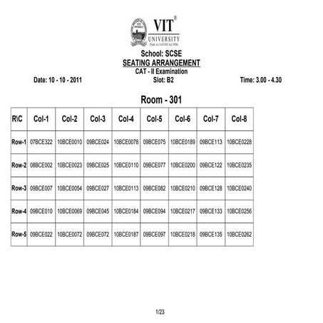A1 seating plan 09_oct_9.30am-11am | PDF