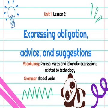 B2 U1L2 Expressing obligation, advice, and suggestions .pptx