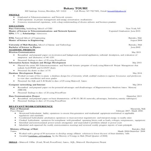 BT-RESUME | DOCX | Telecommunications Industry | Industries