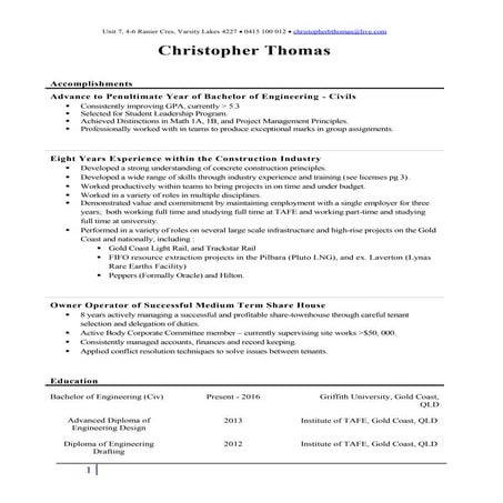 Christopher CV 2015 | PDF