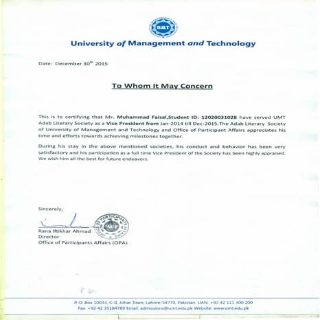 opa letter | PDF