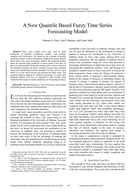 A New Quantile Based Fuzzy Time Series Forecasting Model Pdf