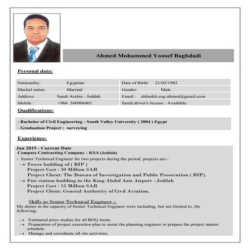 ENG. TARIQ CV.2 | PDF