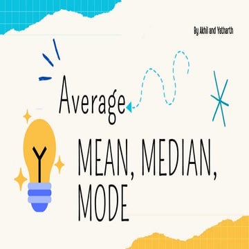 Average - Mean, Median and Mode Grade 8 | PPTX