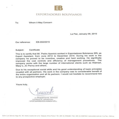 Recommendation Letter EB | PDF