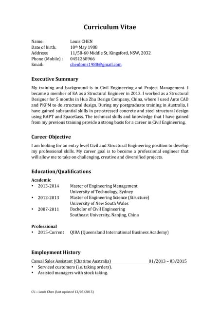 All Rounder CV (modern CV sample) | PDF | Civil Engineering Industry ...