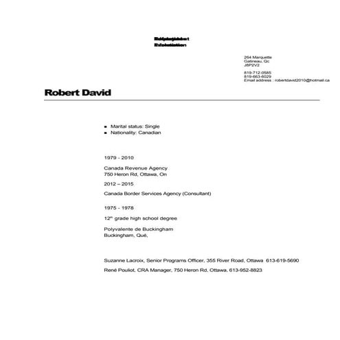 Robert David CV | DOC