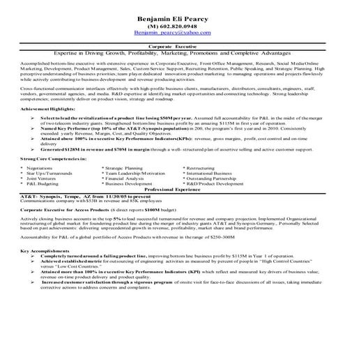 the benjamin eli pearcy resume | DOCX