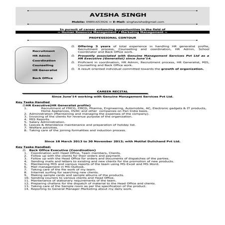 cv avisha | DOC