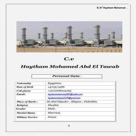 Haytham Mohamed C.V 2016 | PDF