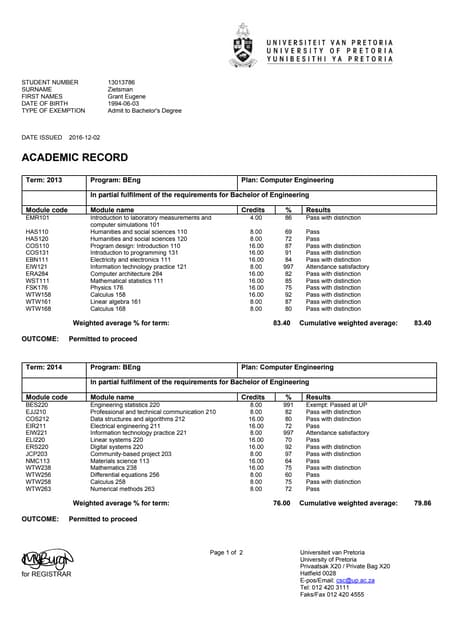 UP Certificate and Academic Records | PDF