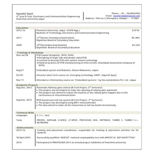 HARSHIT resume | PDF