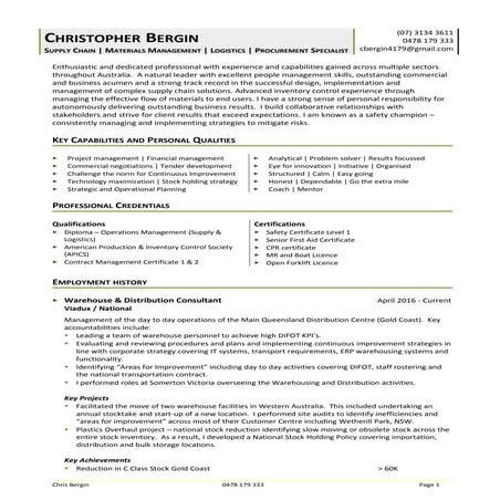 Chris Bergin - Short Resume - August 2016 | DOC