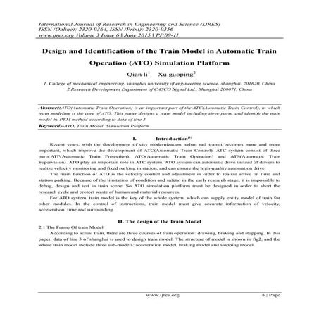 Design and Identification of the Train Model in Automatic Train ...