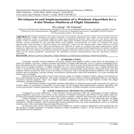 Development And Implementation Of A Washout Algorithm For A 6 Dof Motion Platform Of Flight