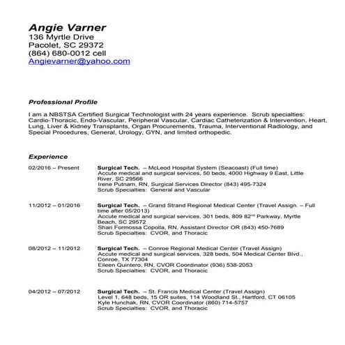 Angie Varner resume | PDF