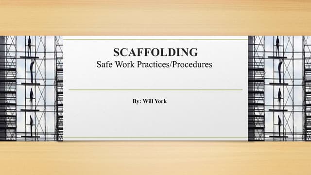 Scaffold safe work method statement | PDF