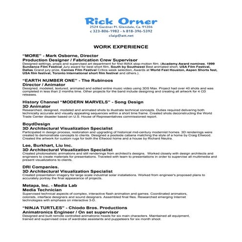 Rick Orner- Resume | PDF