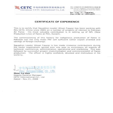 Exp Cert CETC | PDF