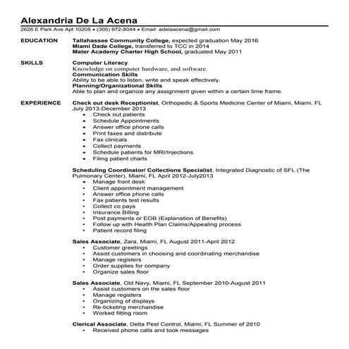 Resume Assignment-PartII-2 | DOC | College Education | Education