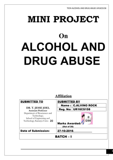 Alcohol and Drugs Awareness Suggestions | Len Mistretta | PPT