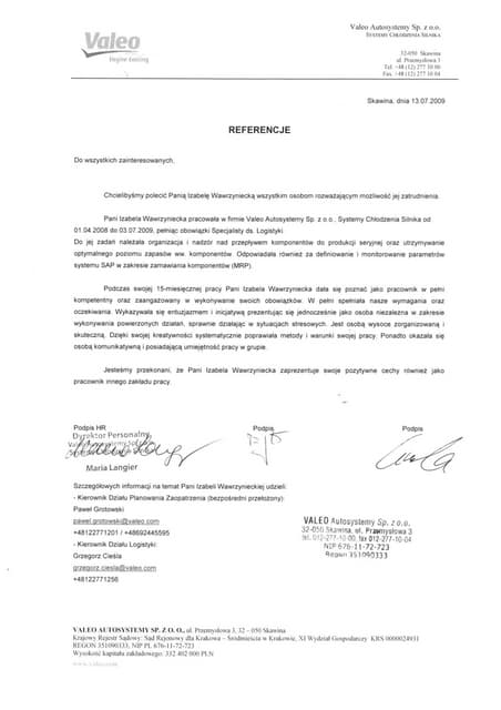 Lettre Recommandation I Panisset | PDF