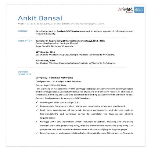 ankit resume | PDF