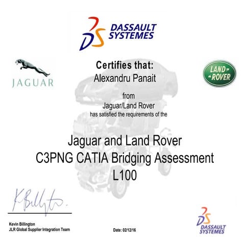 J&LR_CATIAV5_certificate | PDF