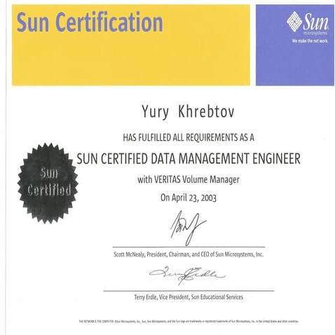 Sun Certified Data Management Engineer | PPT