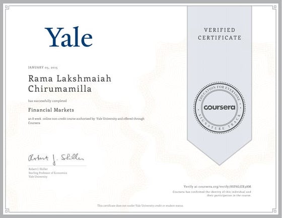 YALE Financial Market Certificate | PPT