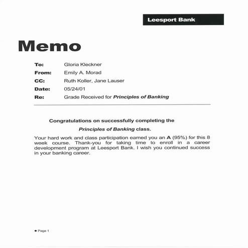 Principles of Banking Grade | PDF