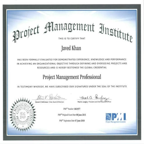 PMI Certificate | PDF