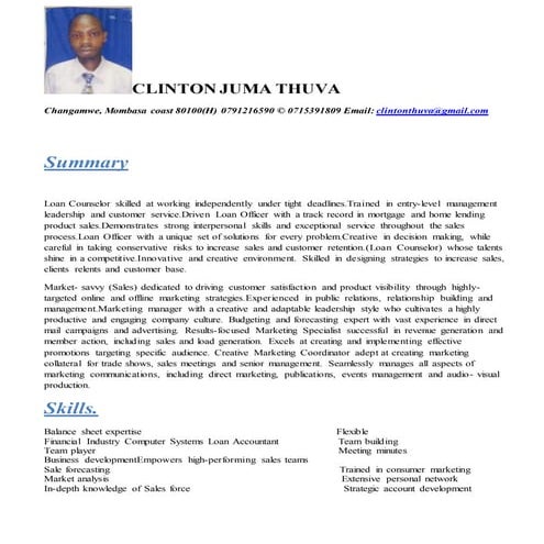 CLINTON JUMA THUVA-cv | PDF