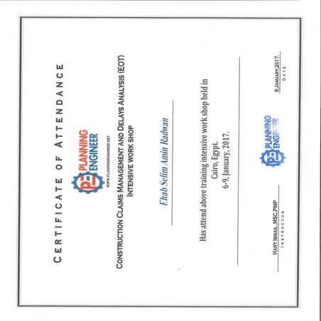 Claims Management and Delay Analysis Certificate | PDF