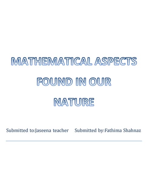 Mathematical patterns in nature | PDF